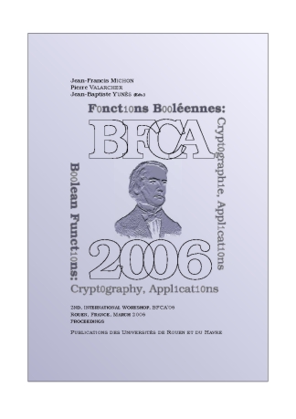 BFCA - Boolean Functions Cryptography and Applications